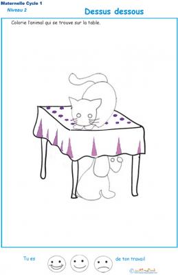 Exercice 1 dessus - dessous - niveau 2